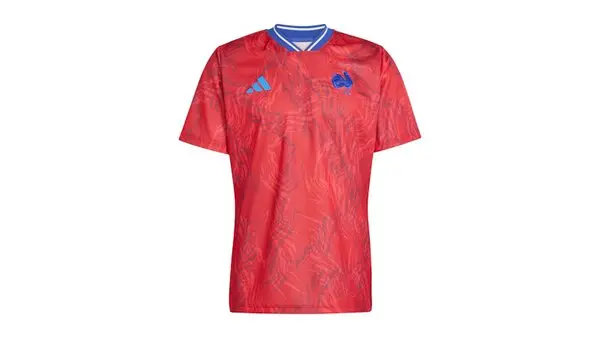 Adidas France Rugby Shirt Prematch Jersey - Collegiate Red