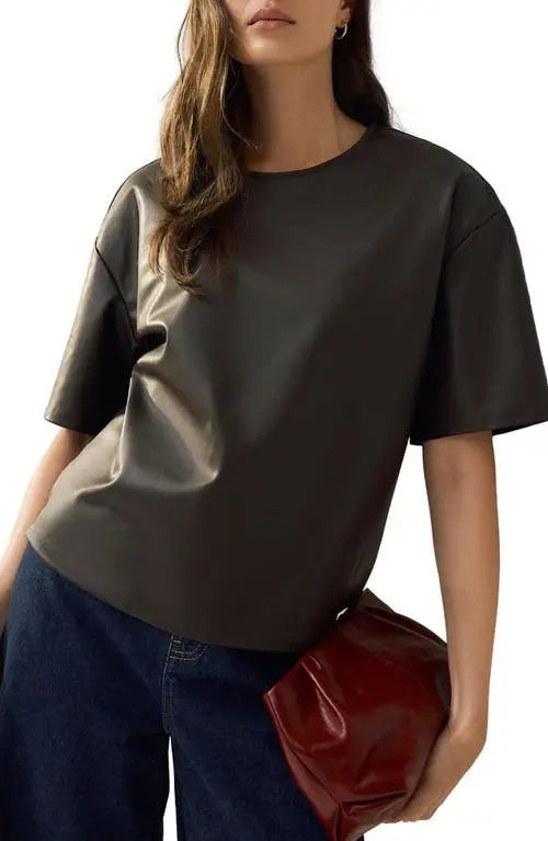 NEXT Coated Boxy T-shirt - Brown
