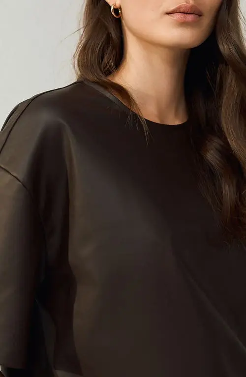NEXT Coated Boxy T-shirt - Brown