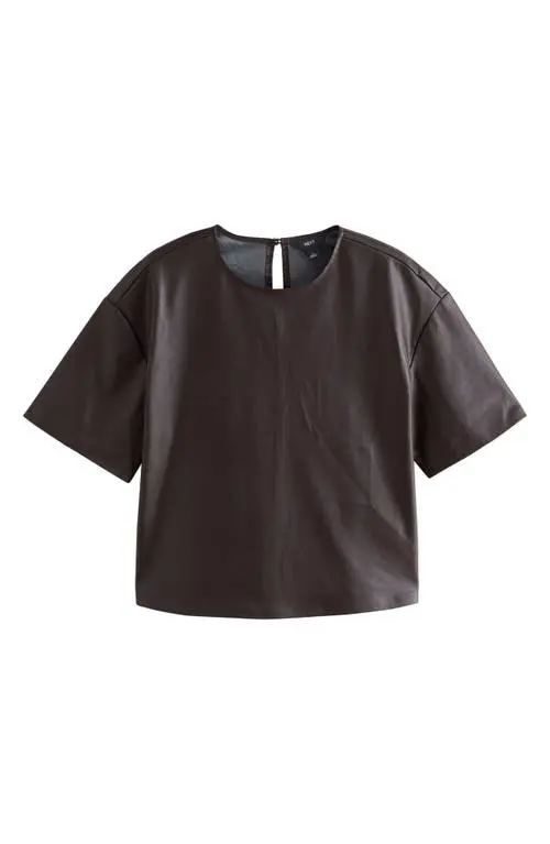 NEXT Coated Boxy T-shirt - Brown
