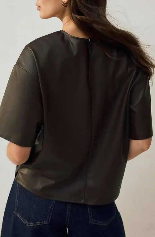NEXT Coated Boxy T-shirt - Brown