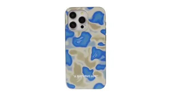 A BATHING APE Liquid Camo Iphone 15 Pro Max Case - Blue
