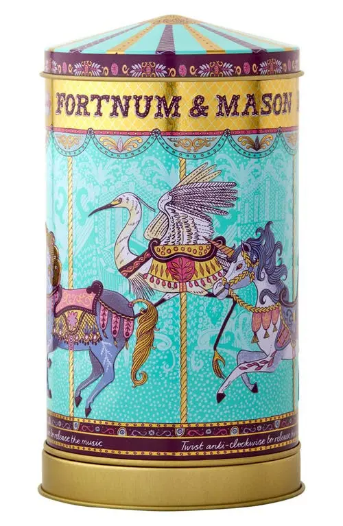 FORTNUM & MASON Mini Merry Go Round Musical Biscuit Tin - Multi