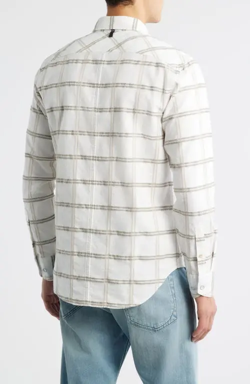 Rag & Bone Tomlin Plaid Brushed Oxford Button-up Shirt - Chalk