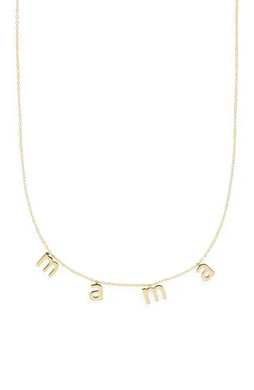 THE SIS KISS Lowercase Mama Necklace - Gold No Crystals