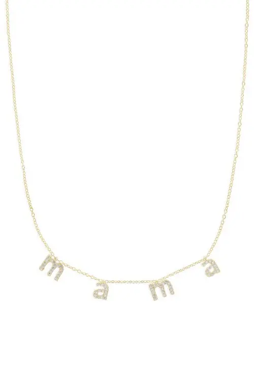 THE SIS KISS Lowercase Mama Necklace - Gold W/crystals