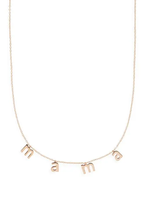 THE SIS KISS Lowercase Mama Necklace - Rose Gold No Crystals