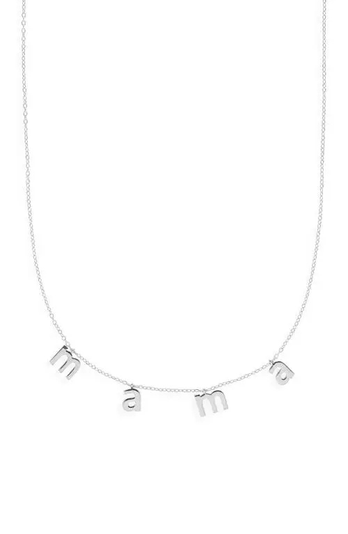 THE SIS KISS Lowercase Mama Necklace - Silver No Crystals