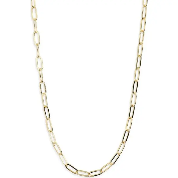 THE SIS KISS Mini Paperclip Chain Necklace - Gold