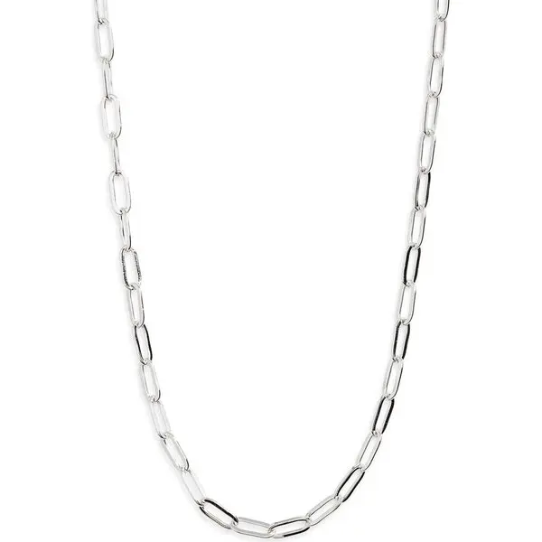 THE SIS KISS Mini Paperclip Chain Necklace - Silver