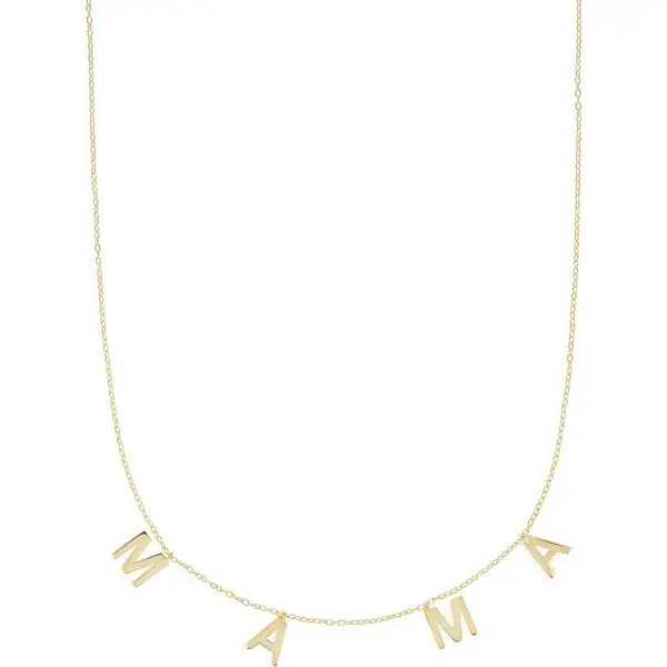 THE SIS KISS Mama Charm Chain Necklace - Gold No Crystals