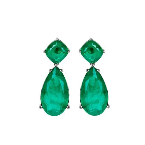 GEMMA AZZURRO Emerald Drop Earrings - Green