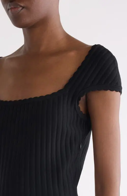 Givenchy Cap Sleeve Knit Fit & Flare Dress