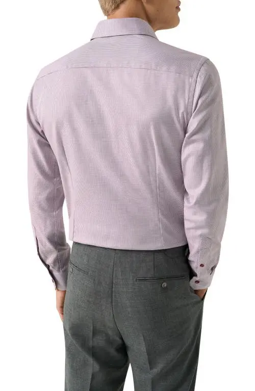 Eton Slim Fit Houndstooth Button-up Shirt - Medium Red