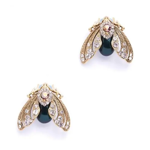 BILL SKINNER STUDIO Bejewelled Stud Earrings - Moth