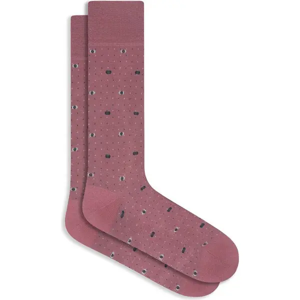 Bugatchi Mercerized Cotton Blend Dress Socks - Wood Rose