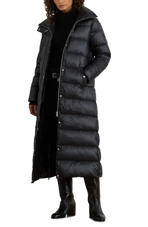 Ralph Lauren Maxi Soft Long Puffer Coat - Black