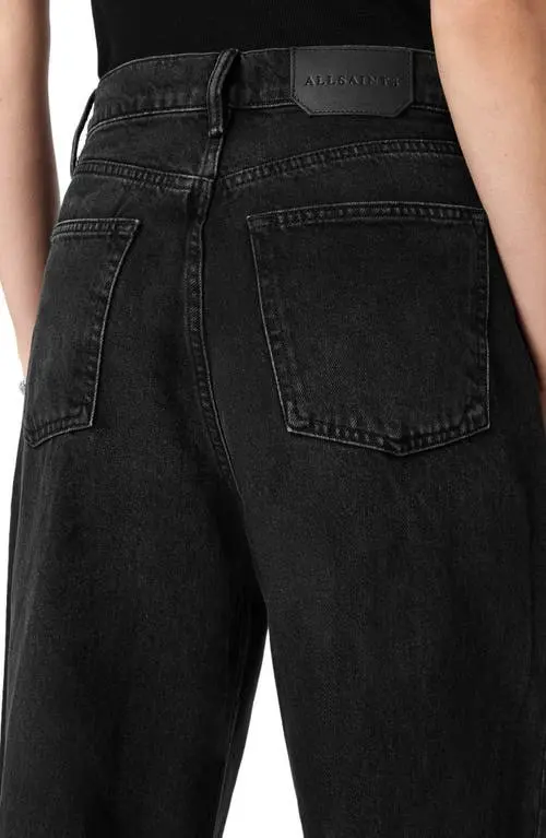 ALLSAINTS Aki Crossover Wide Leg Jeans - Washed Black