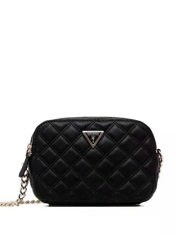 Guess Quilted Crossbody Bag With Chain Strap - Black