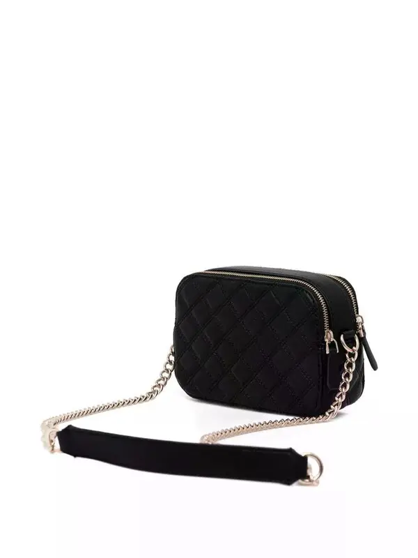 Guess Quilted Crossbody Bag With Chain Strap - Black