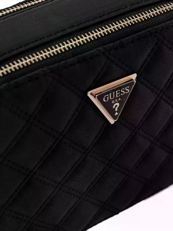 Guess Quilted Crossbody Bag With Chain Strap - Black