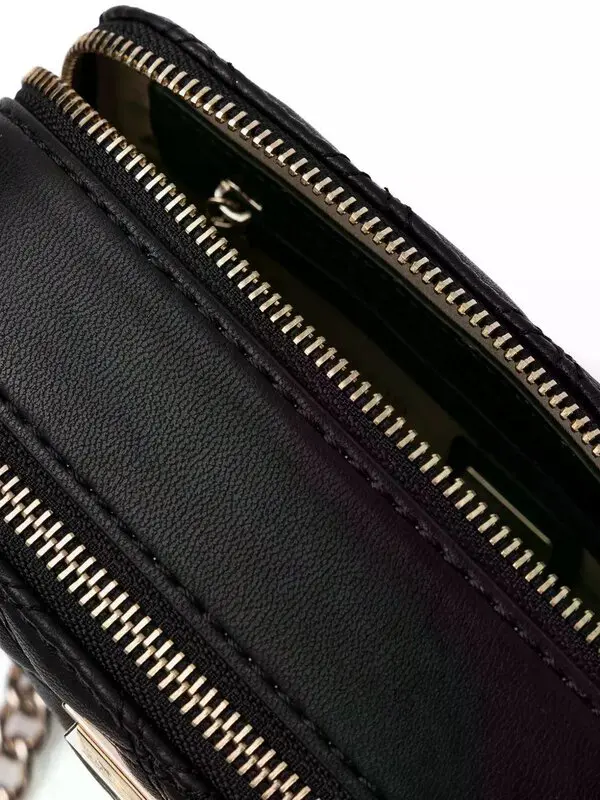 Guess Quilted Crossbody Bag With Chain Strap - Black