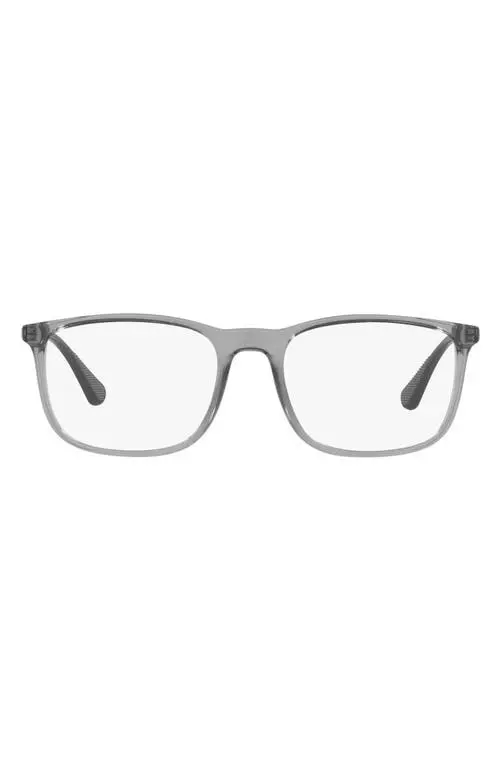 Emporio Armani 53mm Pillow Optical Glasses - Shiny Grey/demo Lens