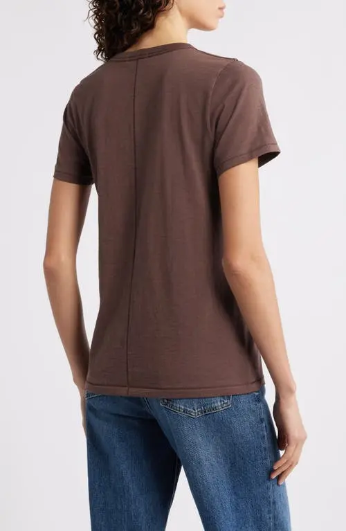 Rag & Bone Slub V-neck T-shirt - Coffee