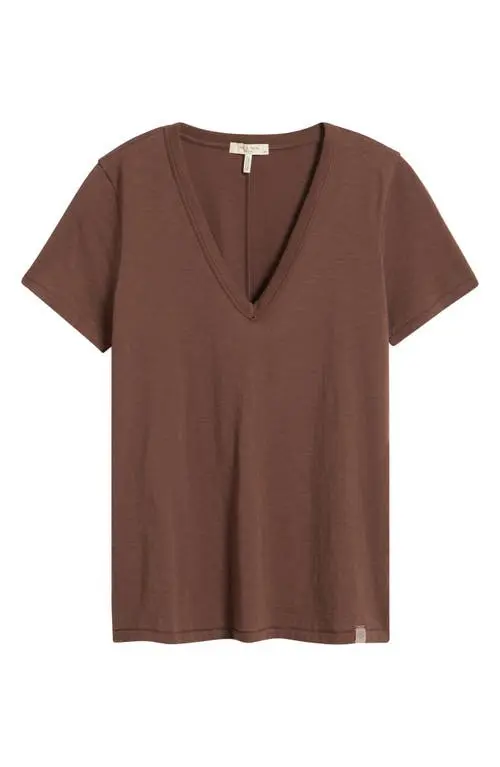 Rag & Bone Slub V-neck T-shirt - Coffee