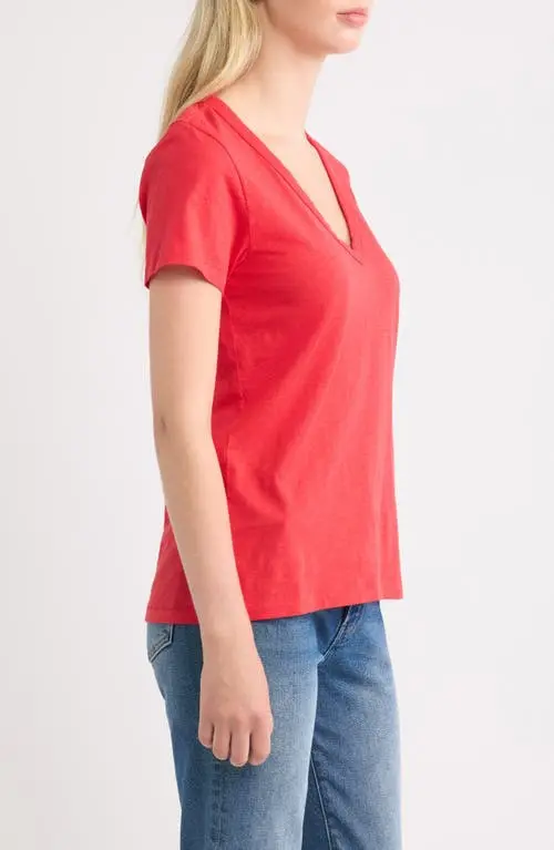 Rag & Bone Slub V-neck T-shirt - Red