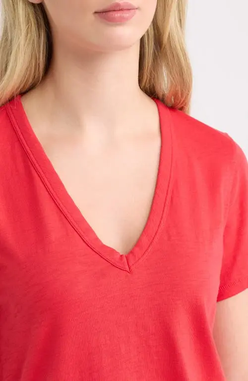 Rag & Bone Slub V-neck T-shirt - Red