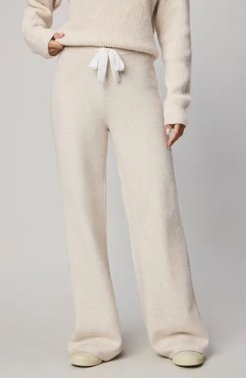 Splendid Ribbed Side Sweater Pants - Pale Oak Heather White
