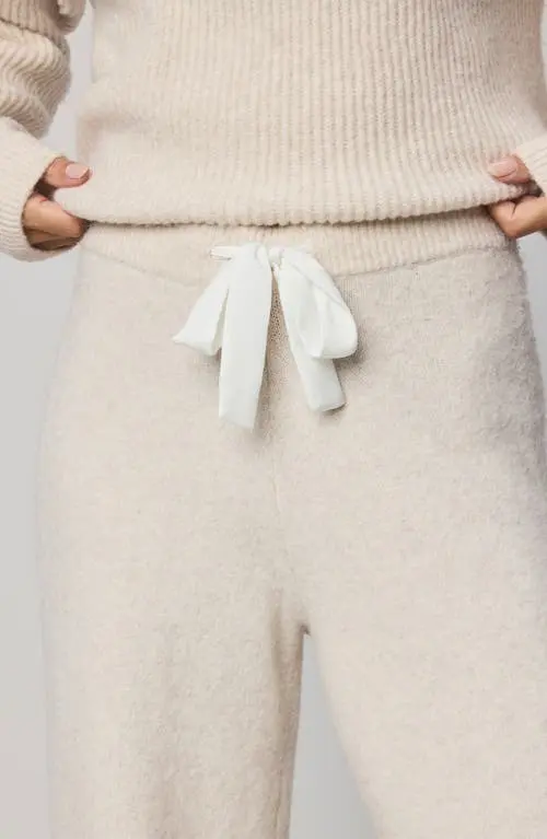 Splendid Ribbed Side Sweater Pants - Pale Oak Heather White