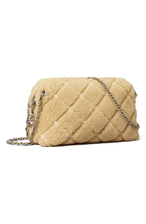 Tory Burch Fleming Quilted Shearling Crossbody Bag