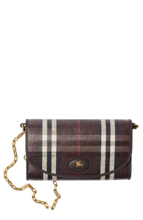 Burberry Highlands Coated Canvas Wallet On A Chain - Mahogany