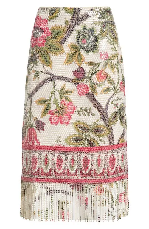 Kobi Halperin Vivienne Floral Sequin Skirt