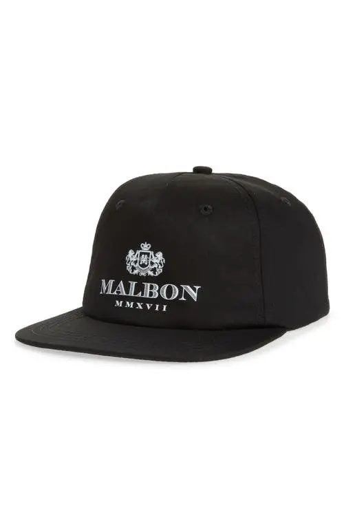 MALBON Monarch Cotton Snapback Baseball Cap - Black