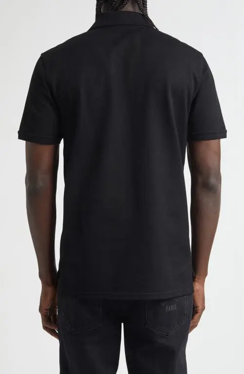 Givenchy Regular Fit Logo Patch Cotton Piqué Polo - Black