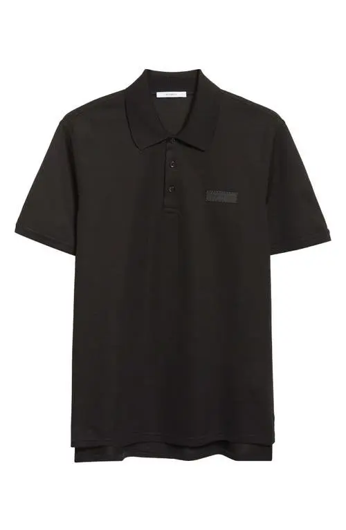 Givenchy Regular Fit Logo Patch Cotton Piqué Polo - Black
