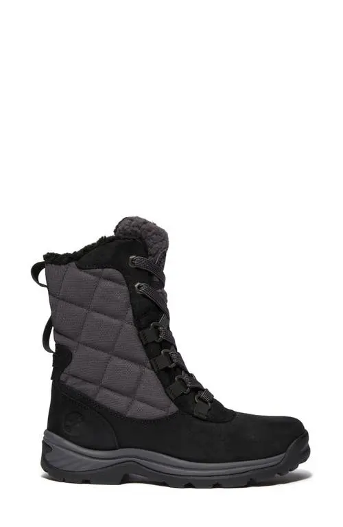 Timberland Waterproof Tall Snow Boots - Black Suede