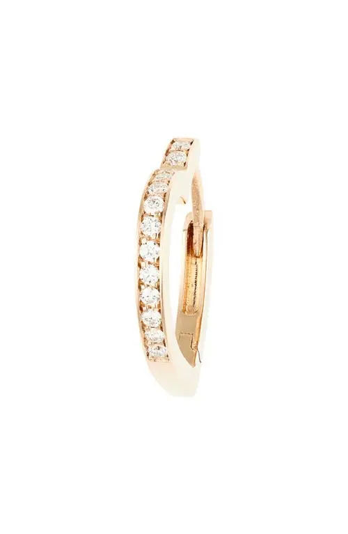 REPOSSI Antifer Diamond Pavé Huggie Heart Hoop Earring - Rose Gold