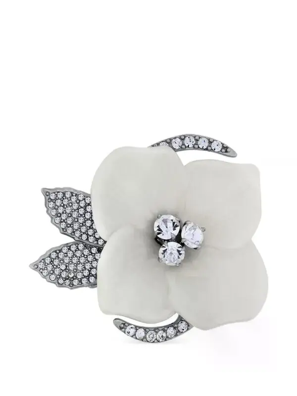 Oscar De La Renta Pearl Blossom Flower Hair Clip - Silver