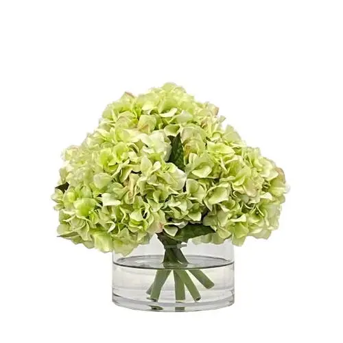WINWARD HOME Hydrangea In Vase - Light Green