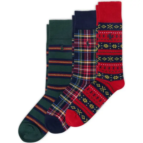 Ralph Lauren Assorted 3-pack Crew Socks - Red