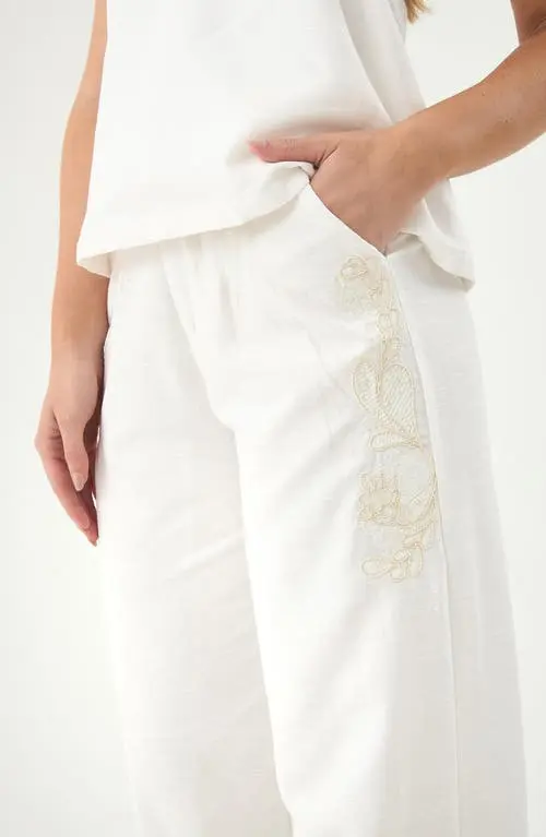 BOAMAR Naomi Embroidered Cotton Blend Cover-up Pants