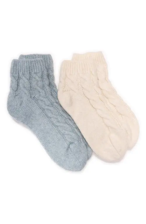 MUK LUKS Lounge Quarter Socks Assorted 2-pack - Dream-ivory