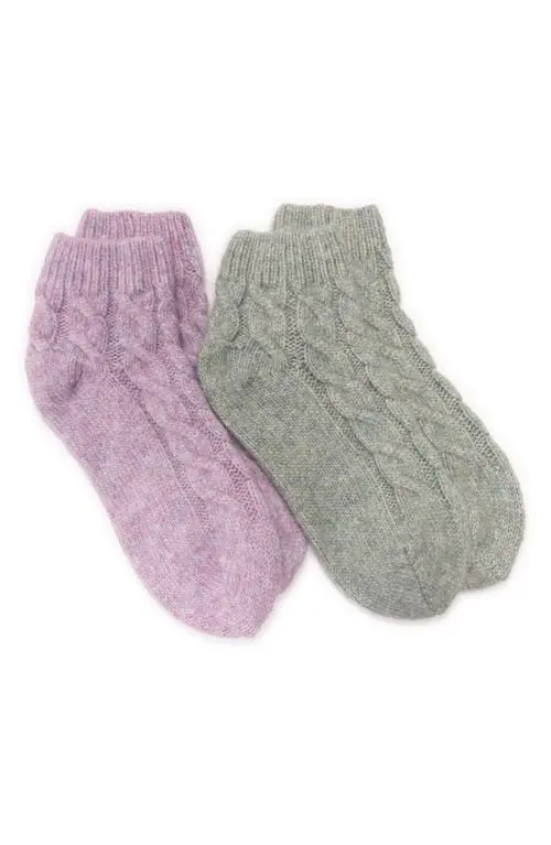 MUK LUKS Lounge Quarter Socks Assorted 2-pack - Purple-zen Garden