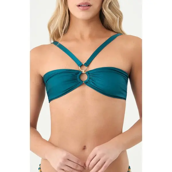 BOAMAR Sally Metallic O-ring Bikini Top - Green