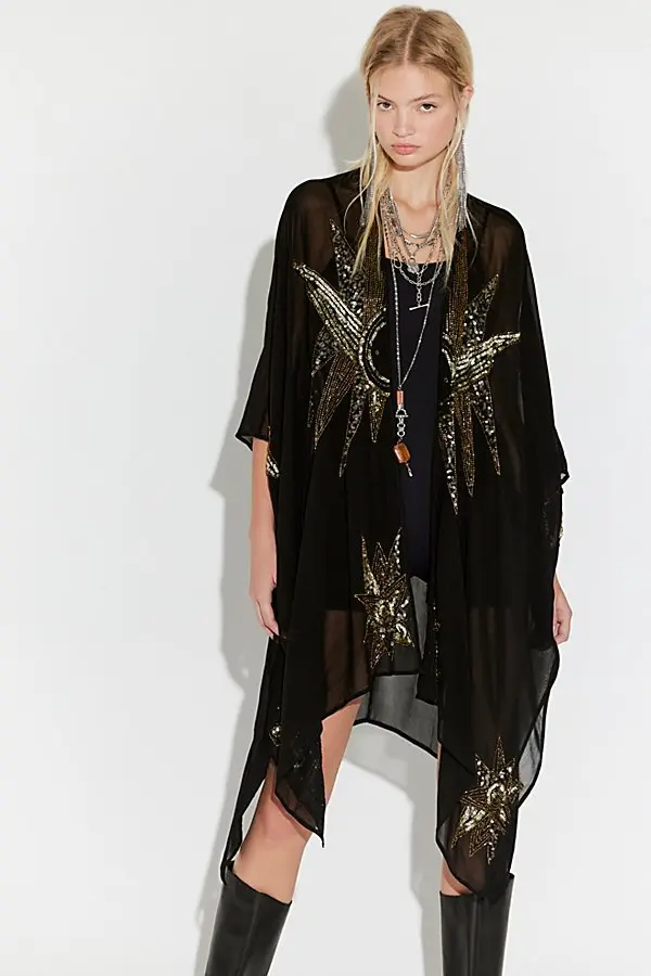 Free People Starry Night Embellished Duster