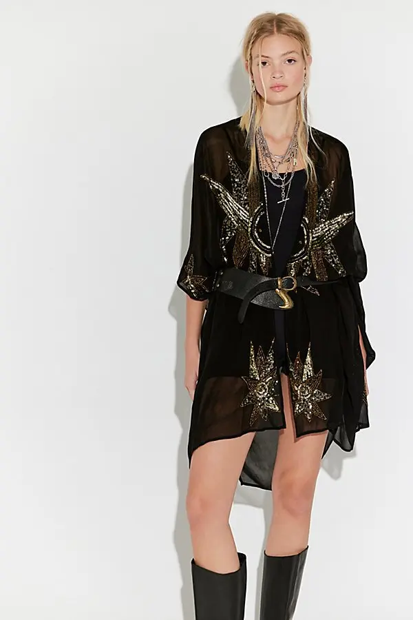 Free People Starry Night Embellished Duster